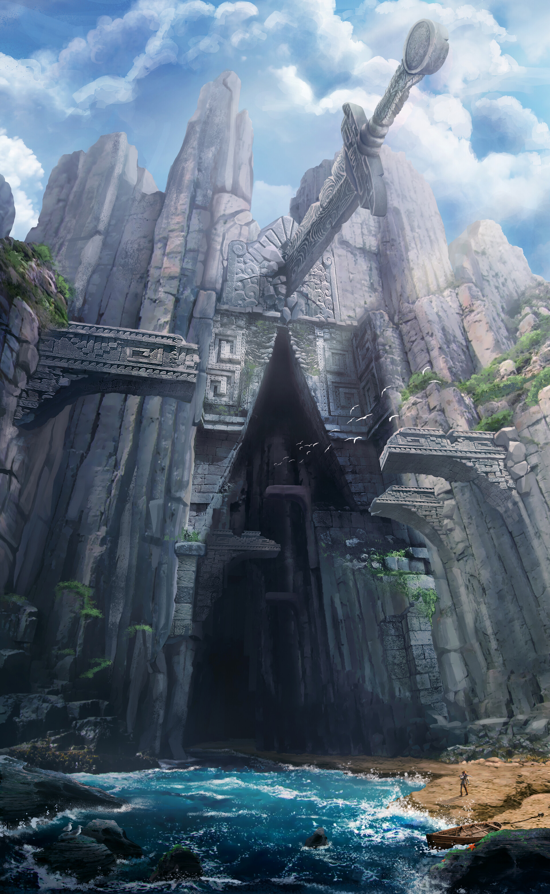 ArtStation - great cliff - mood scene