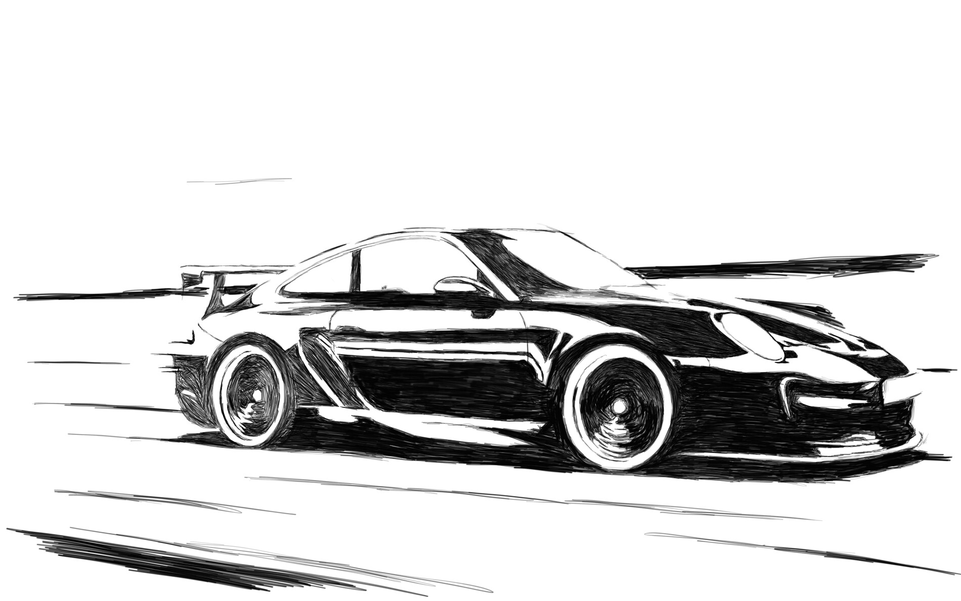 Porsche Line Art