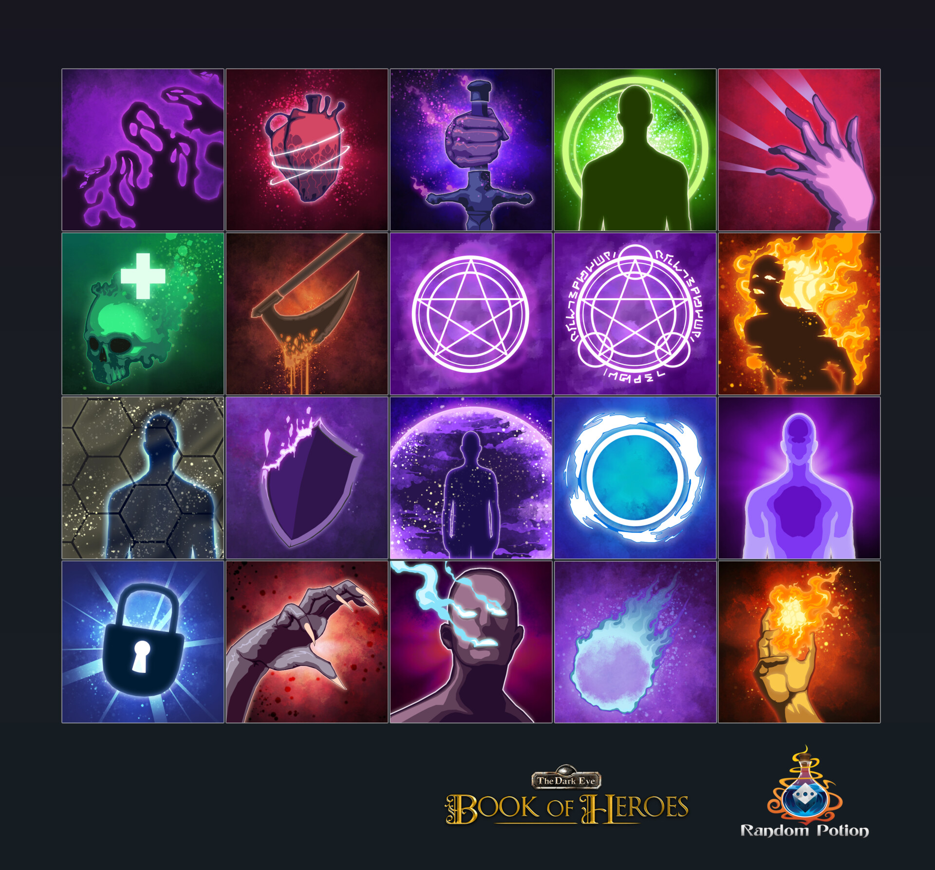 ArtStation - Book of Heroes - Spell & Chant icons