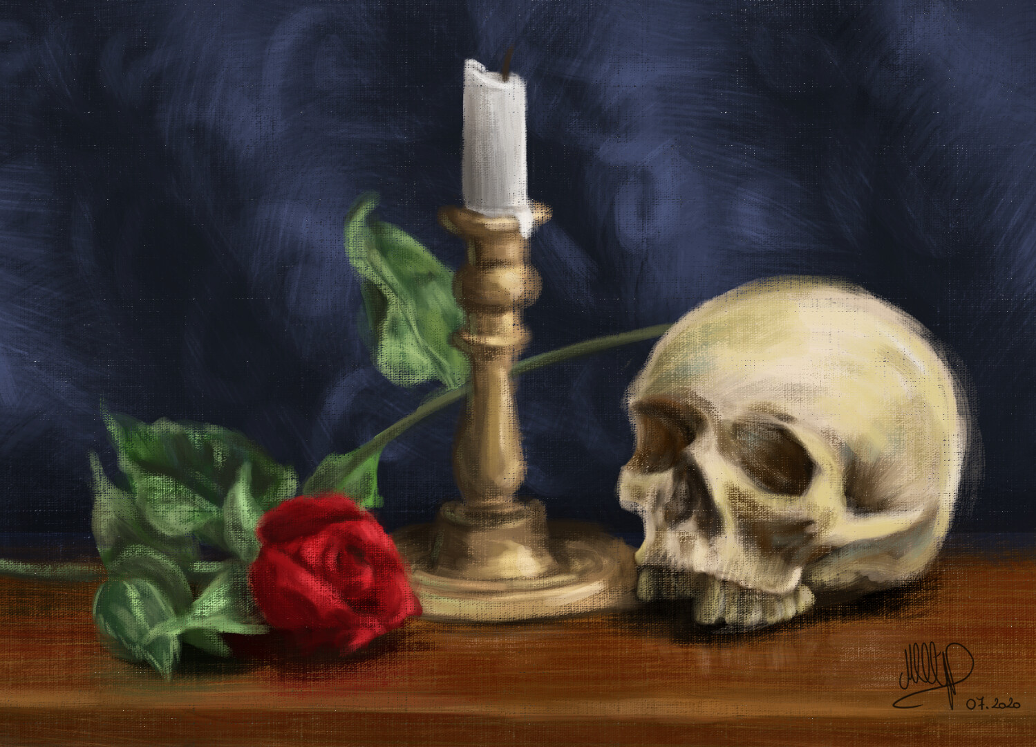 Vanitas Still Life Drawing