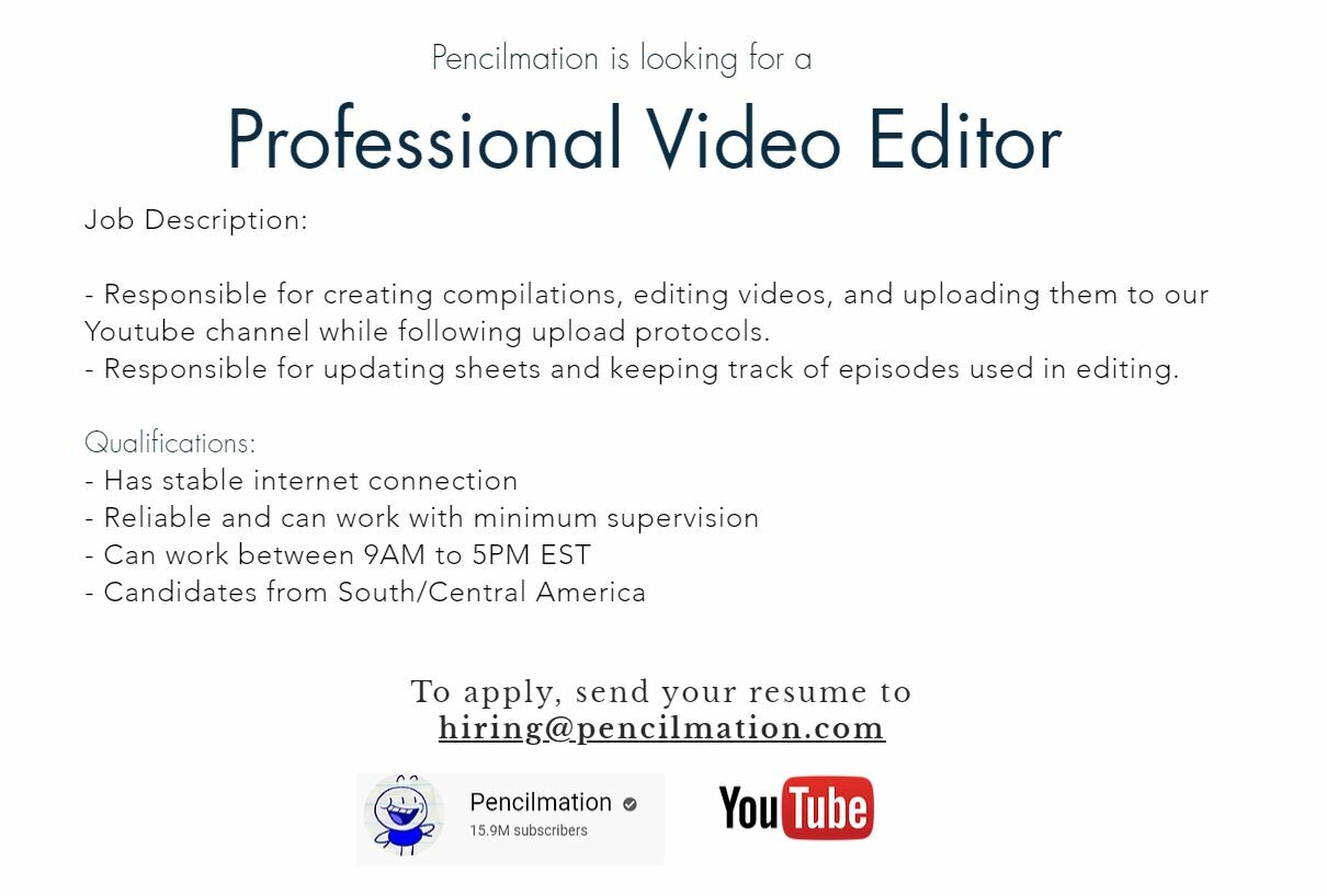 ArtStation - Hiring Professional Video Editor