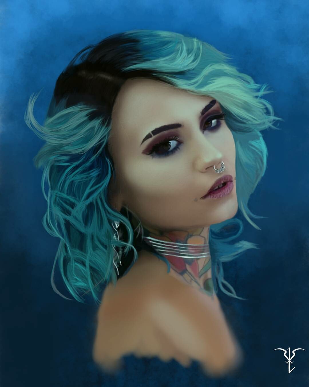 how to draw realistic blue hair