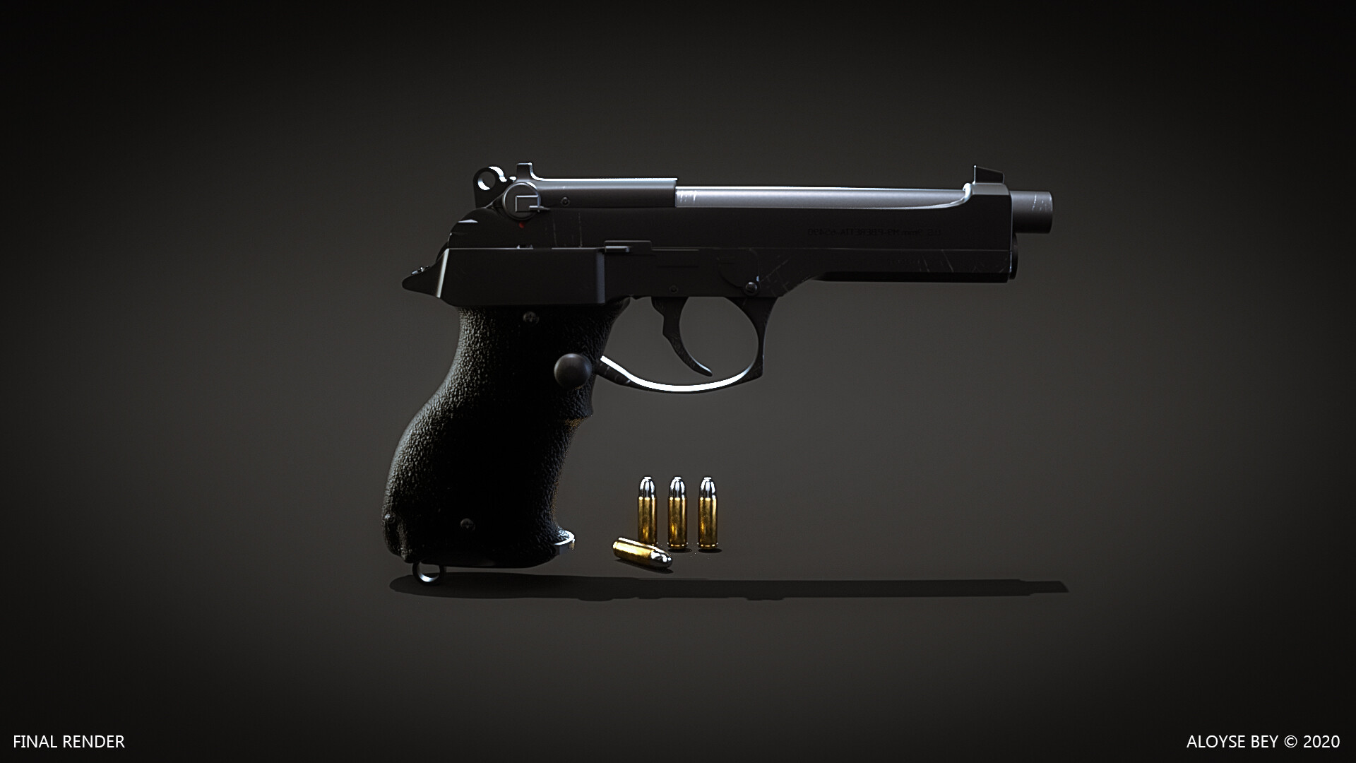ArtStation - Gun M9 Low Poly
