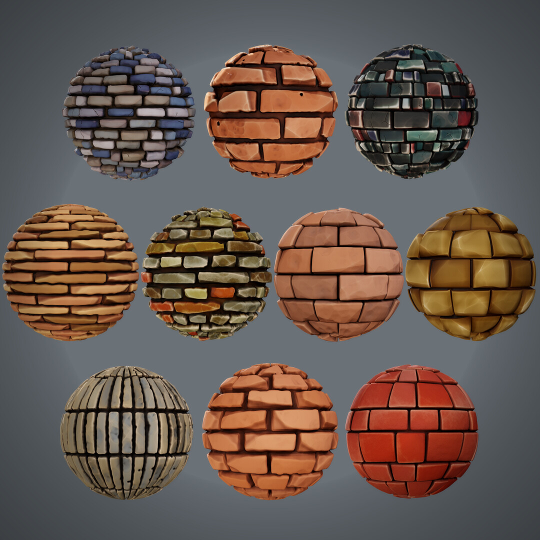 ArtStation - Stylized PBR Brick Textures