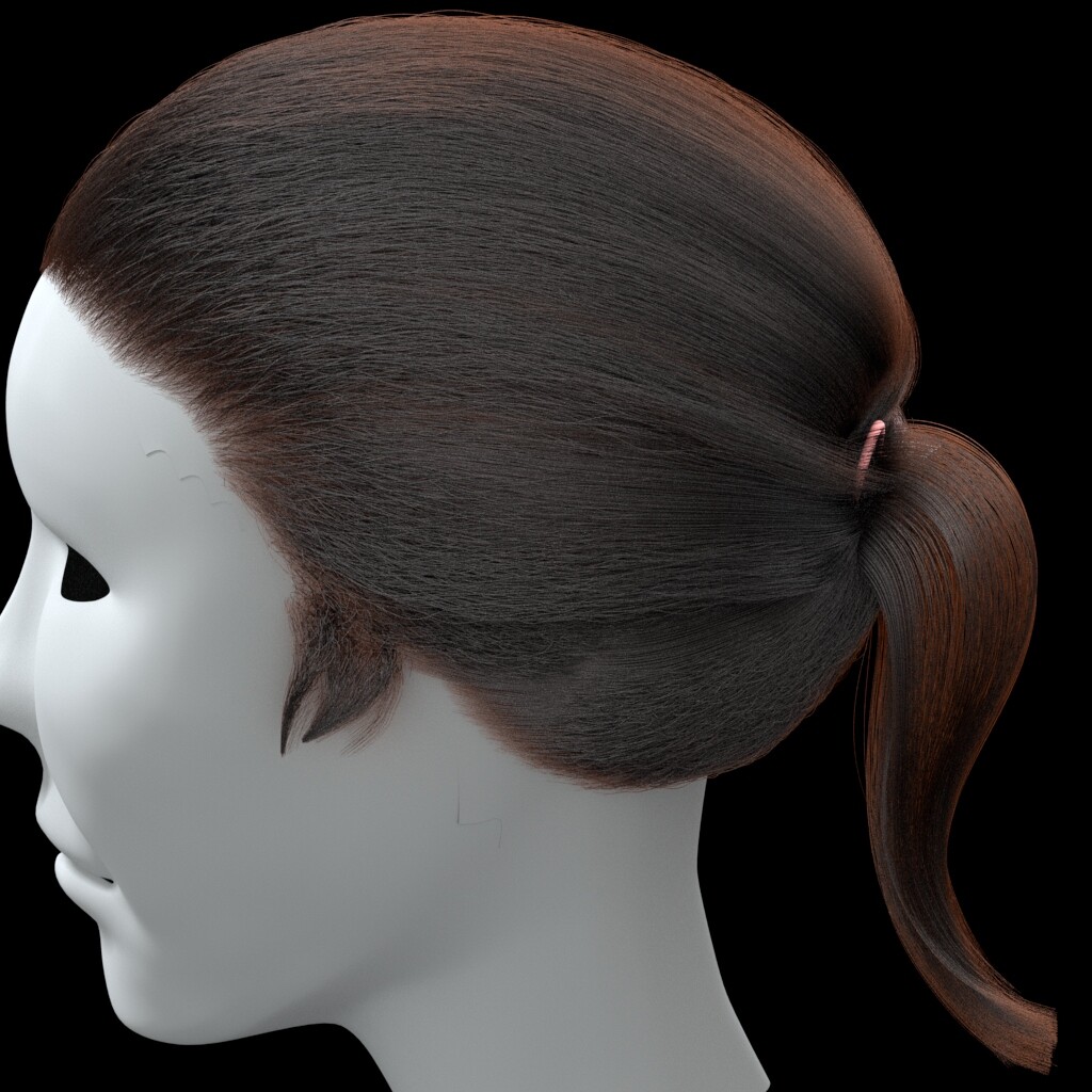 ArtStation - Xgen Pony tail Hair.