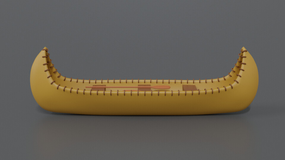 chroma 3D - Cartoon Native American Indian Canoe