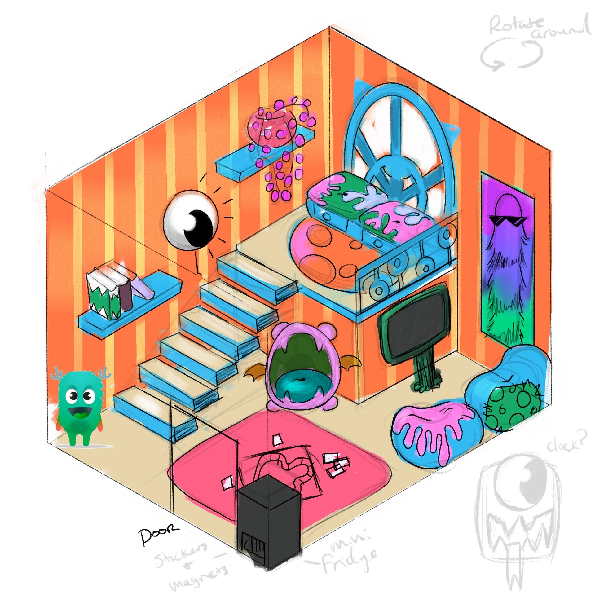 ArtStation - Monster Room concept