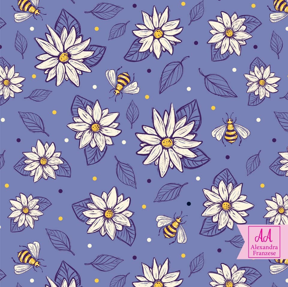 ArtStation - Daisy and Bee Pattern