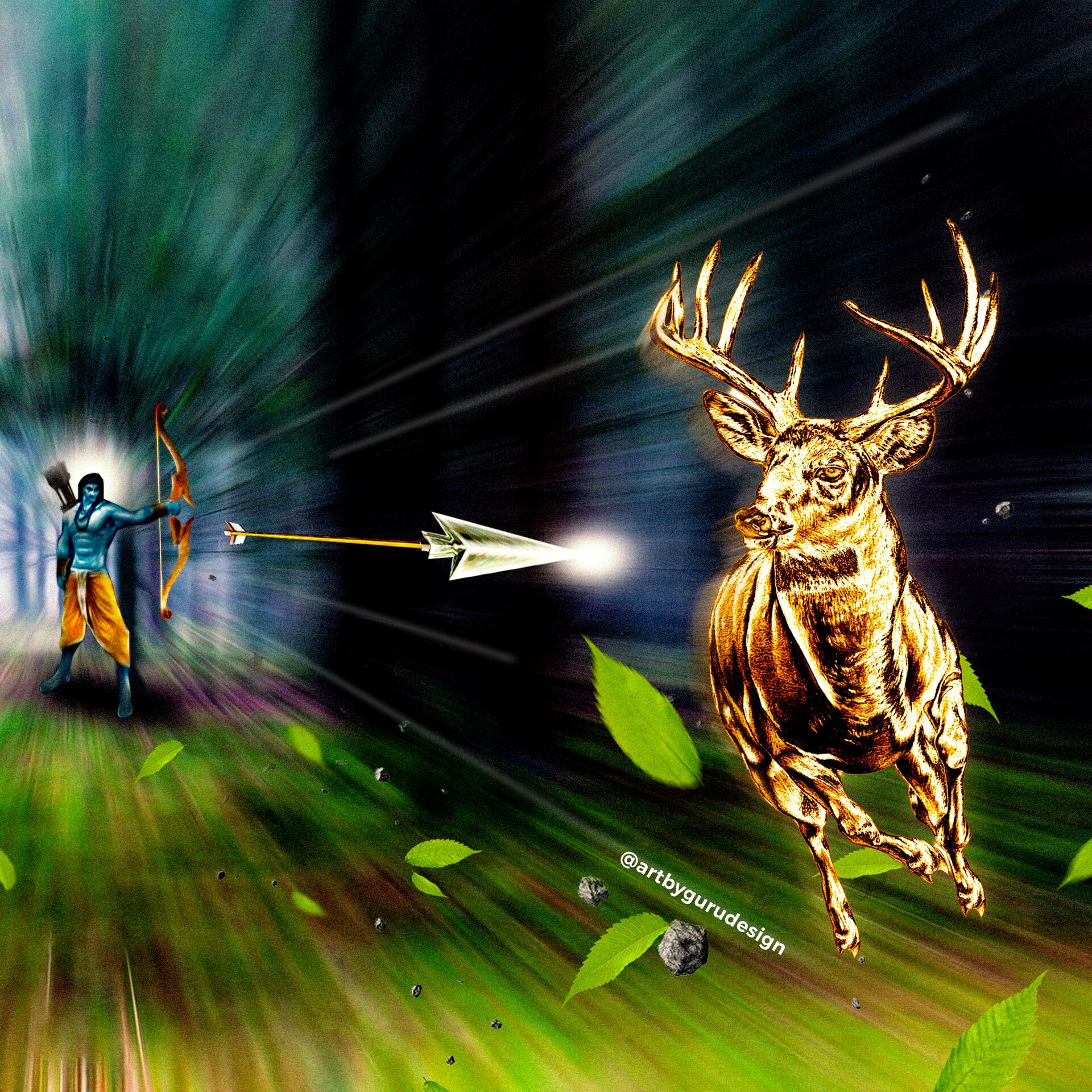ArtStation - Golden Deer and rama