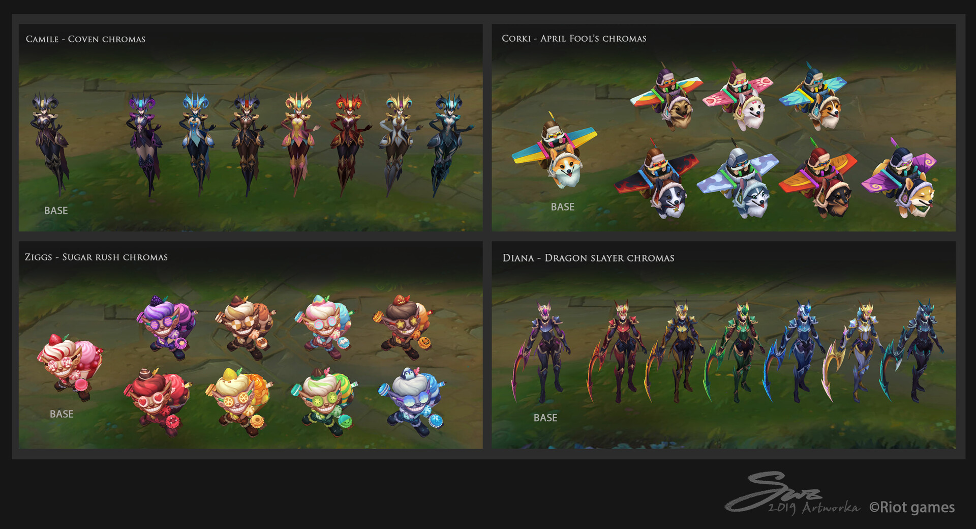 ArtStation - 【2019 art work】LOL chromas