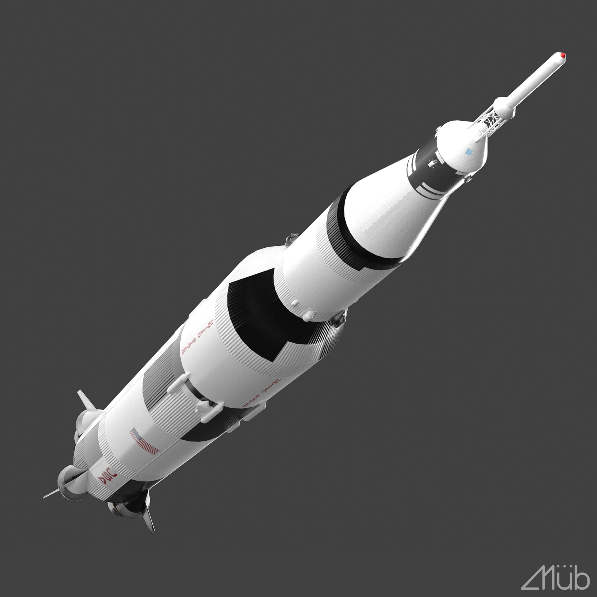 ArtStation - Saturn V 3D Game Asset