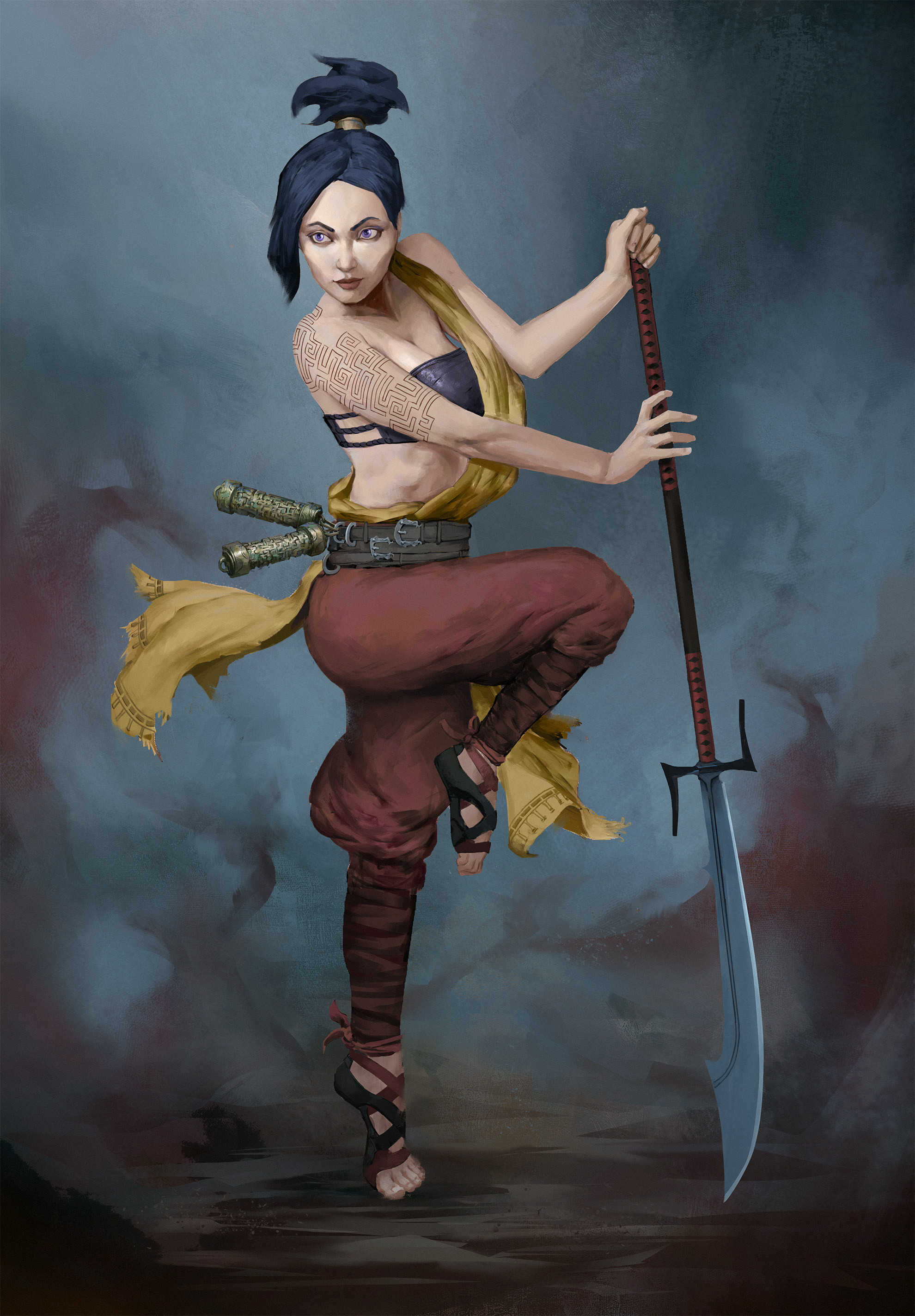 female human monk art