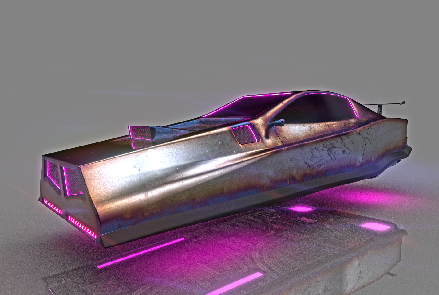 ArtStation - Scifi cyberpunk car