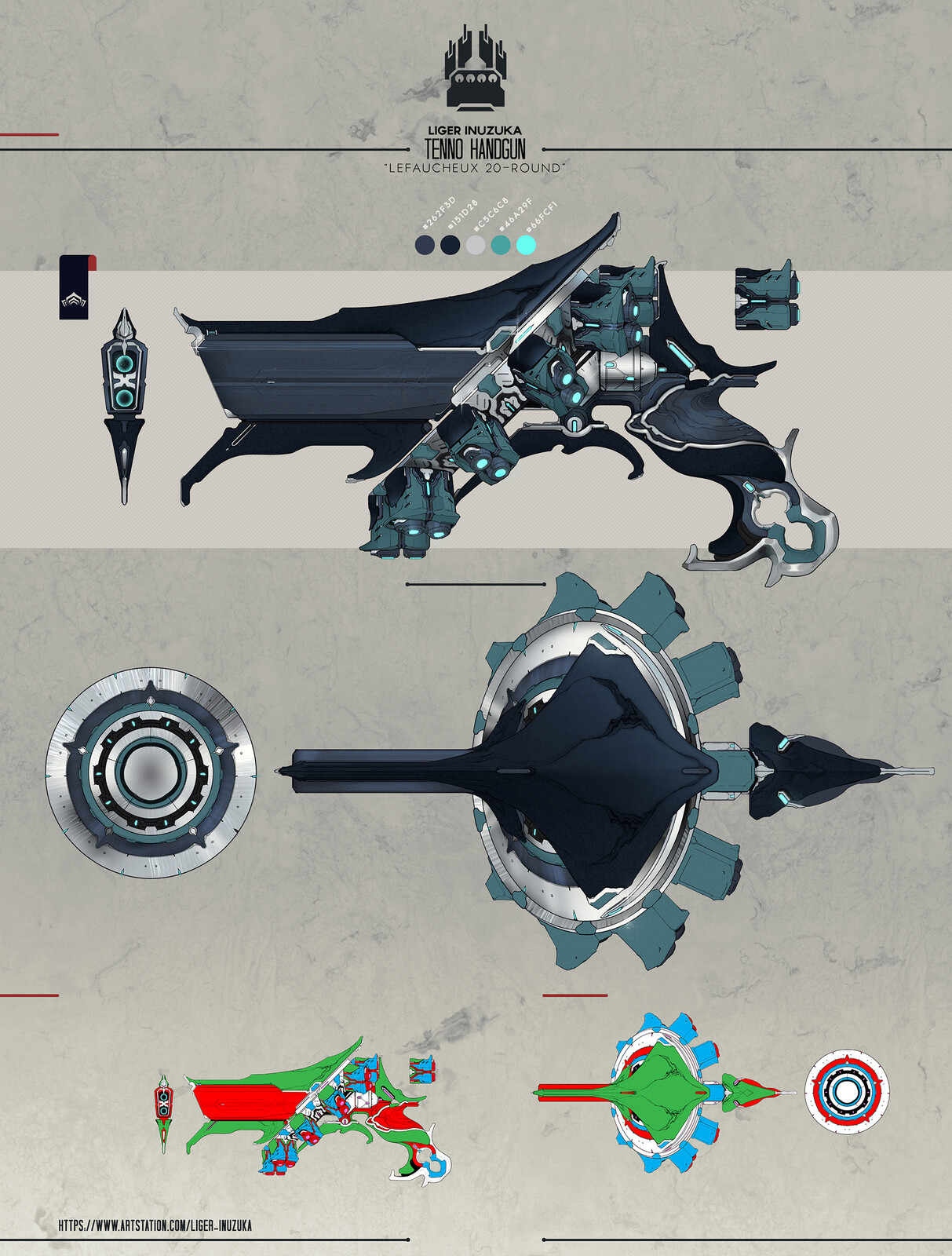 Liger Inuzuka - Warframe: Tenno Heavy Revolver Weapons Set