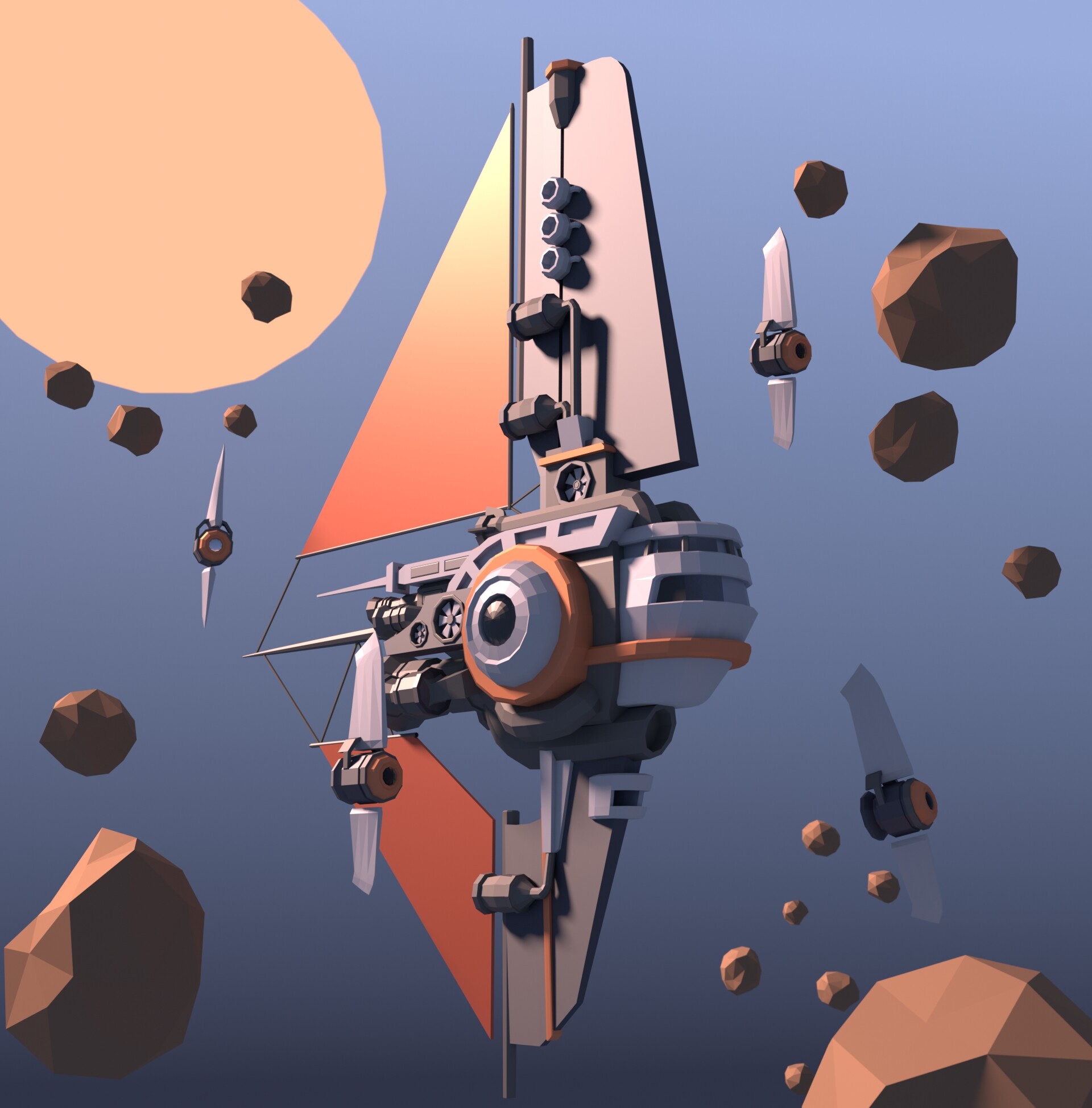 ArtStation - Spaceship "rising sun"