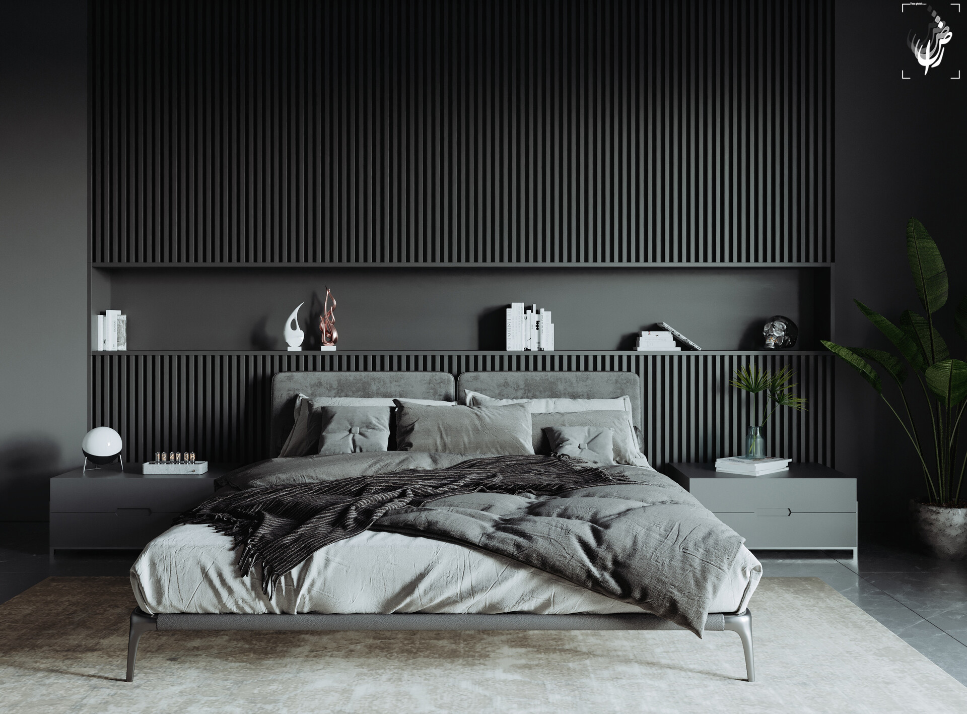 ArtStation - black bedroom