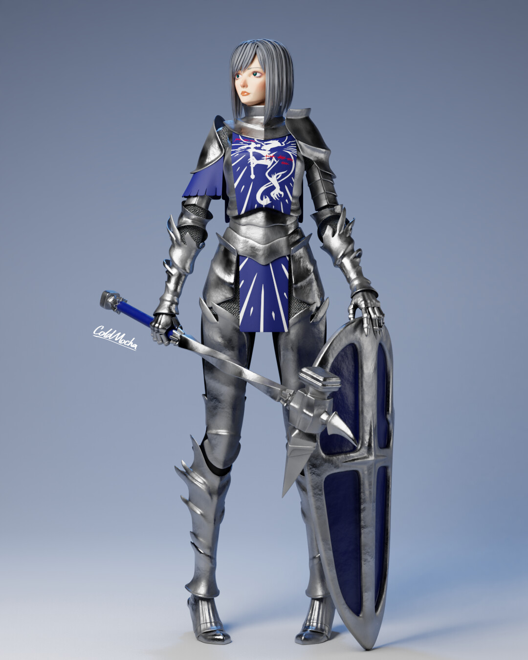 ArtStation - Knight Girl with Warpick