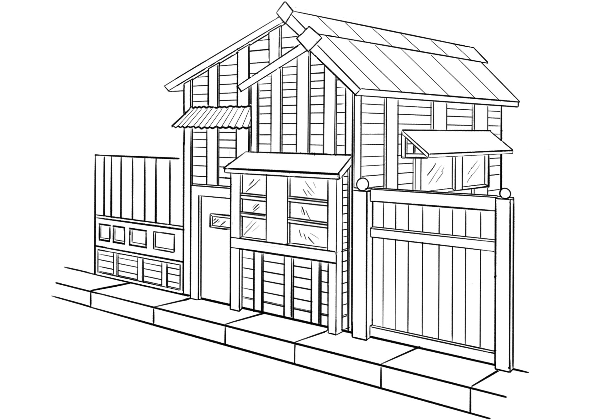 ArtStation - House in 2-point perspective