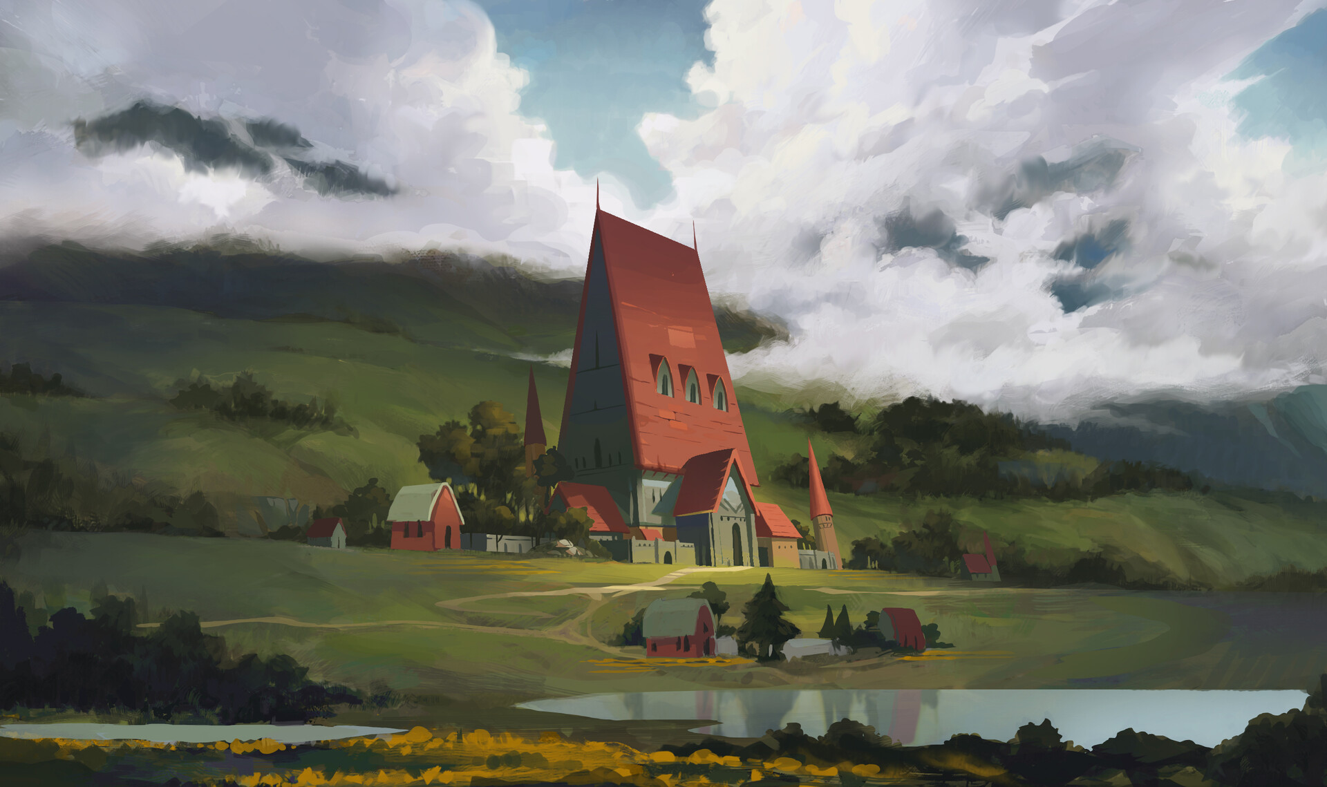 ArtStation - Valley town