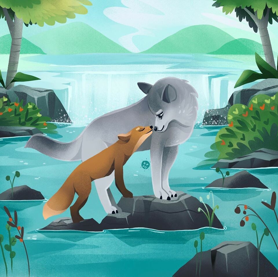 ArtStation - Wolf and Fox