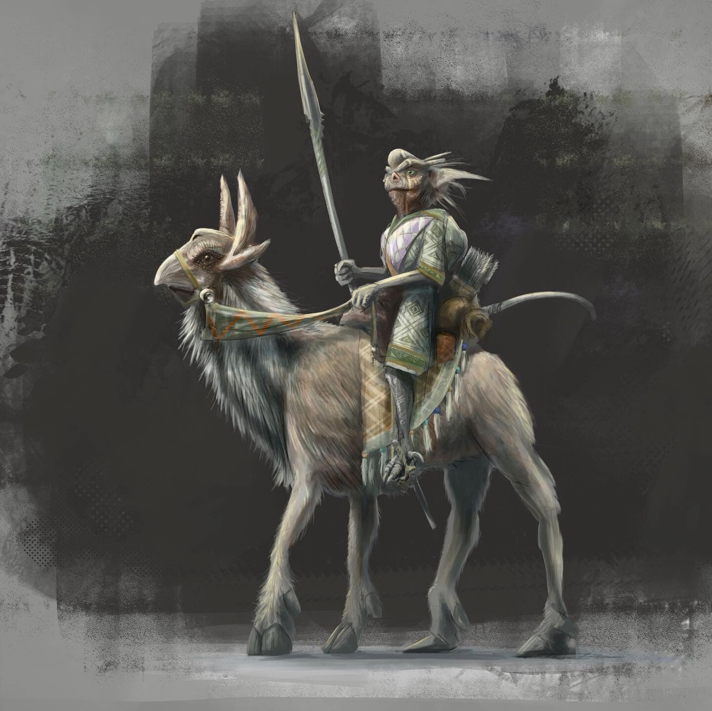 ArtStation - Nomadic hunter, mounted