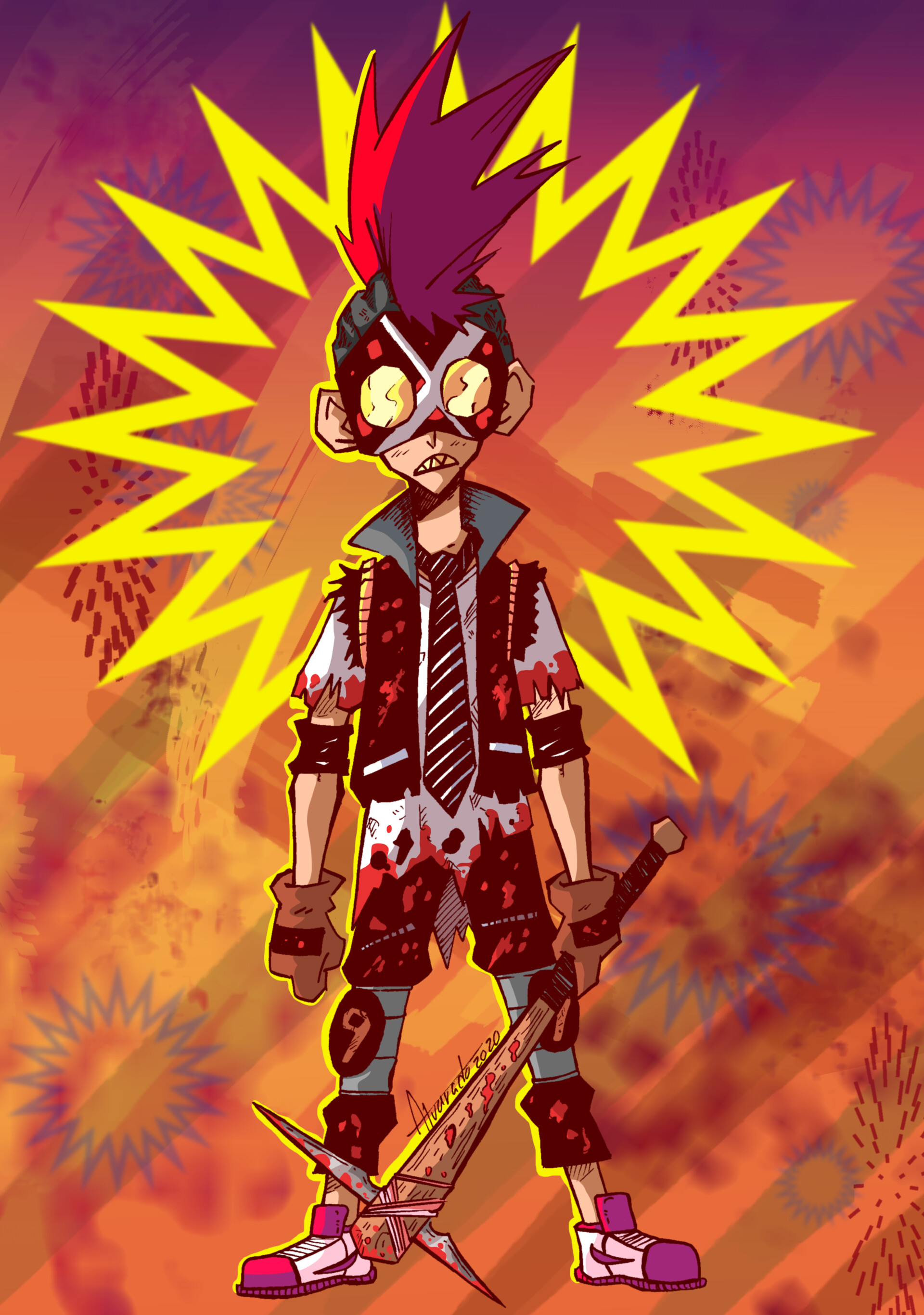 ArtStation - Clown hunter (2020) by Erfain Alvarado Domiguez.