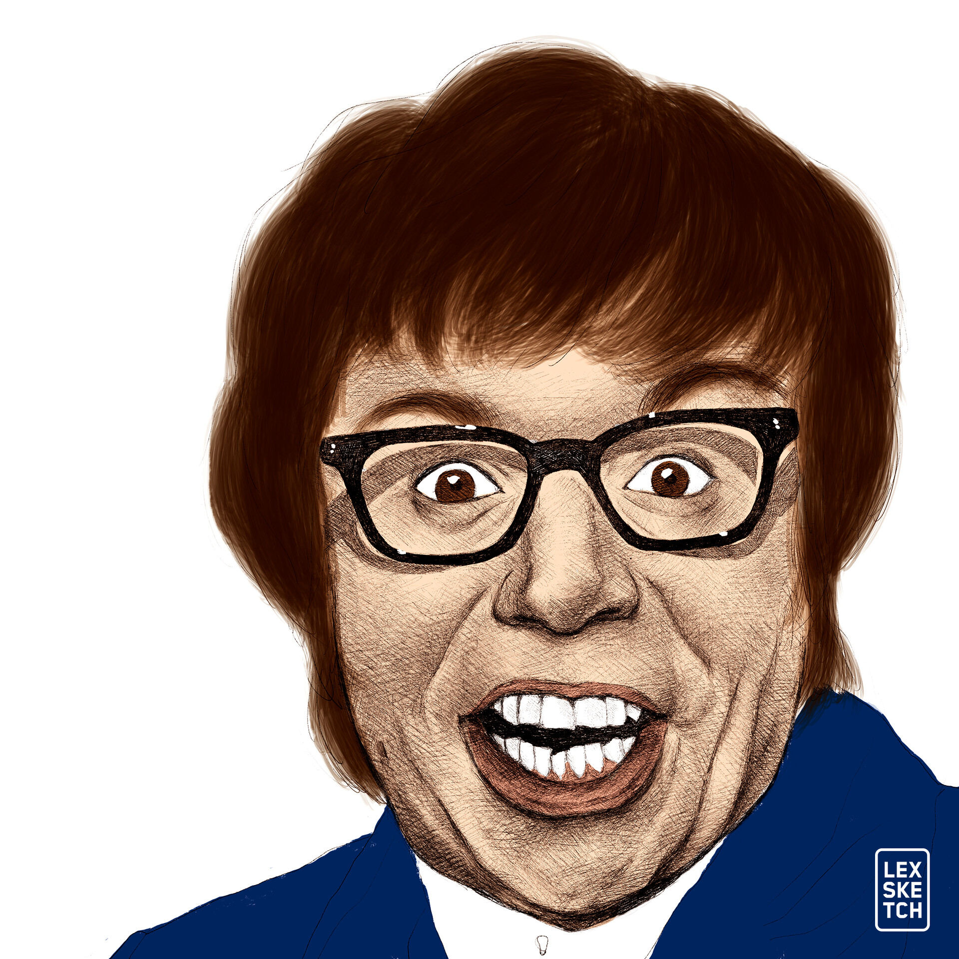 ArtStation - Austin Powers Portrait Sketch