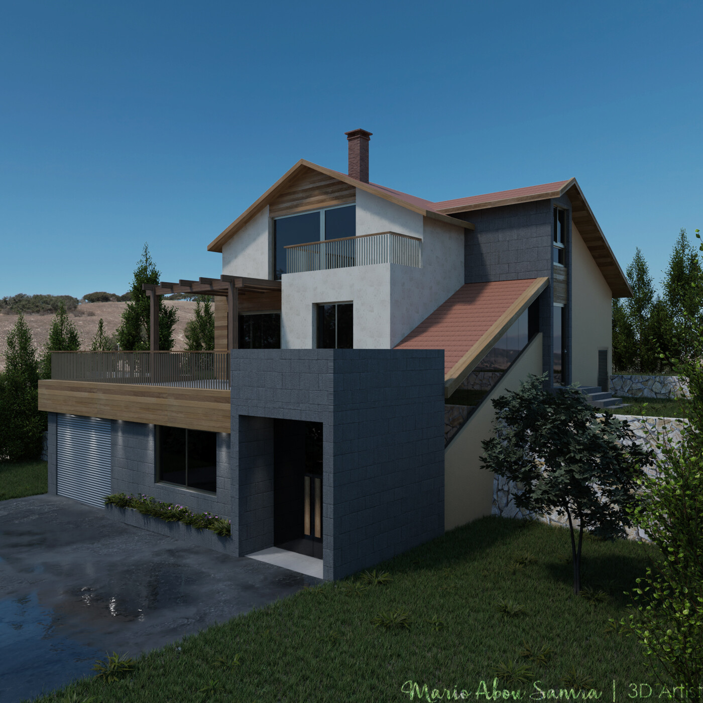 Mario Abou Samra - Villa Design (Client Work) - Blender 3D