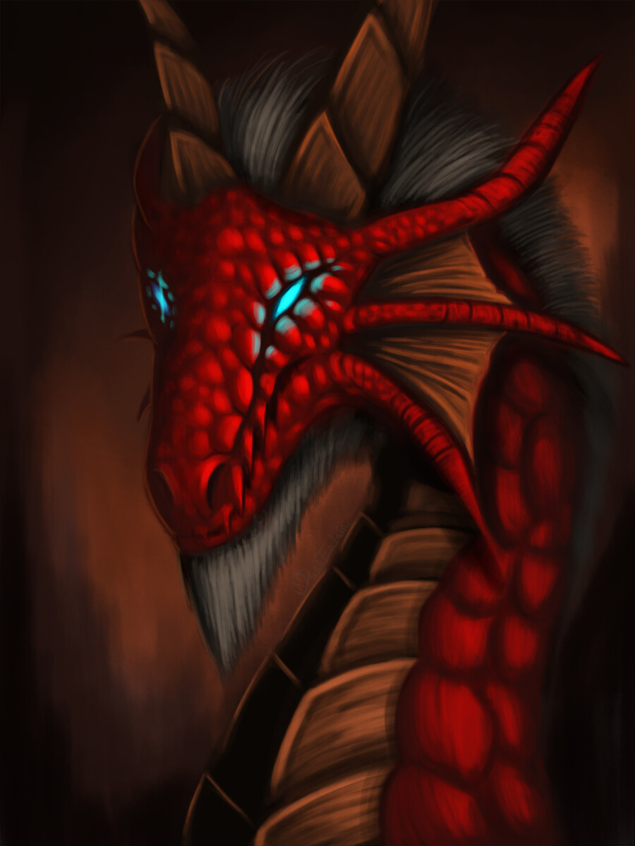 ArtStation - Ensyndia - Red Dragon Portrait
