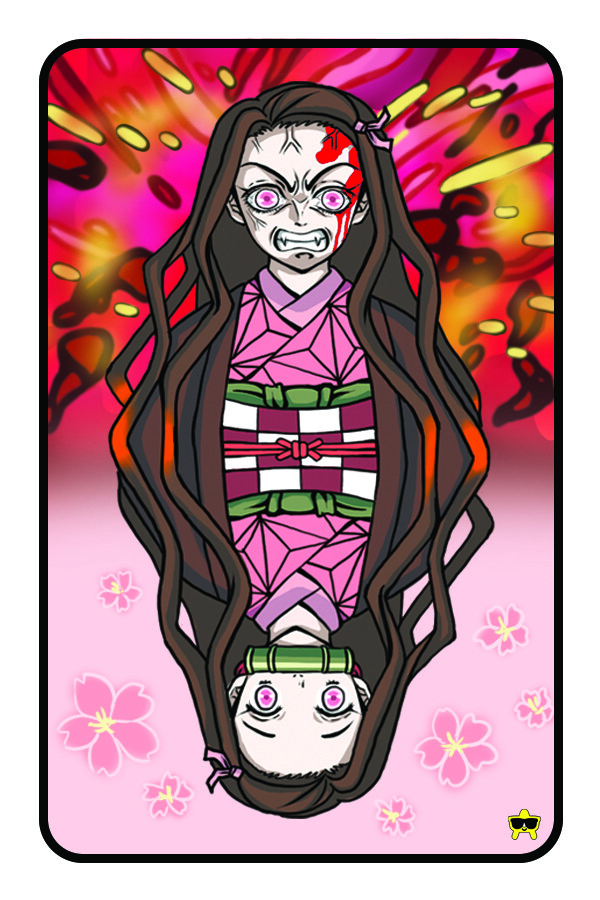 ArtStation - The Duality of Nezuko from Kimetsu No Yaiba (fan art)