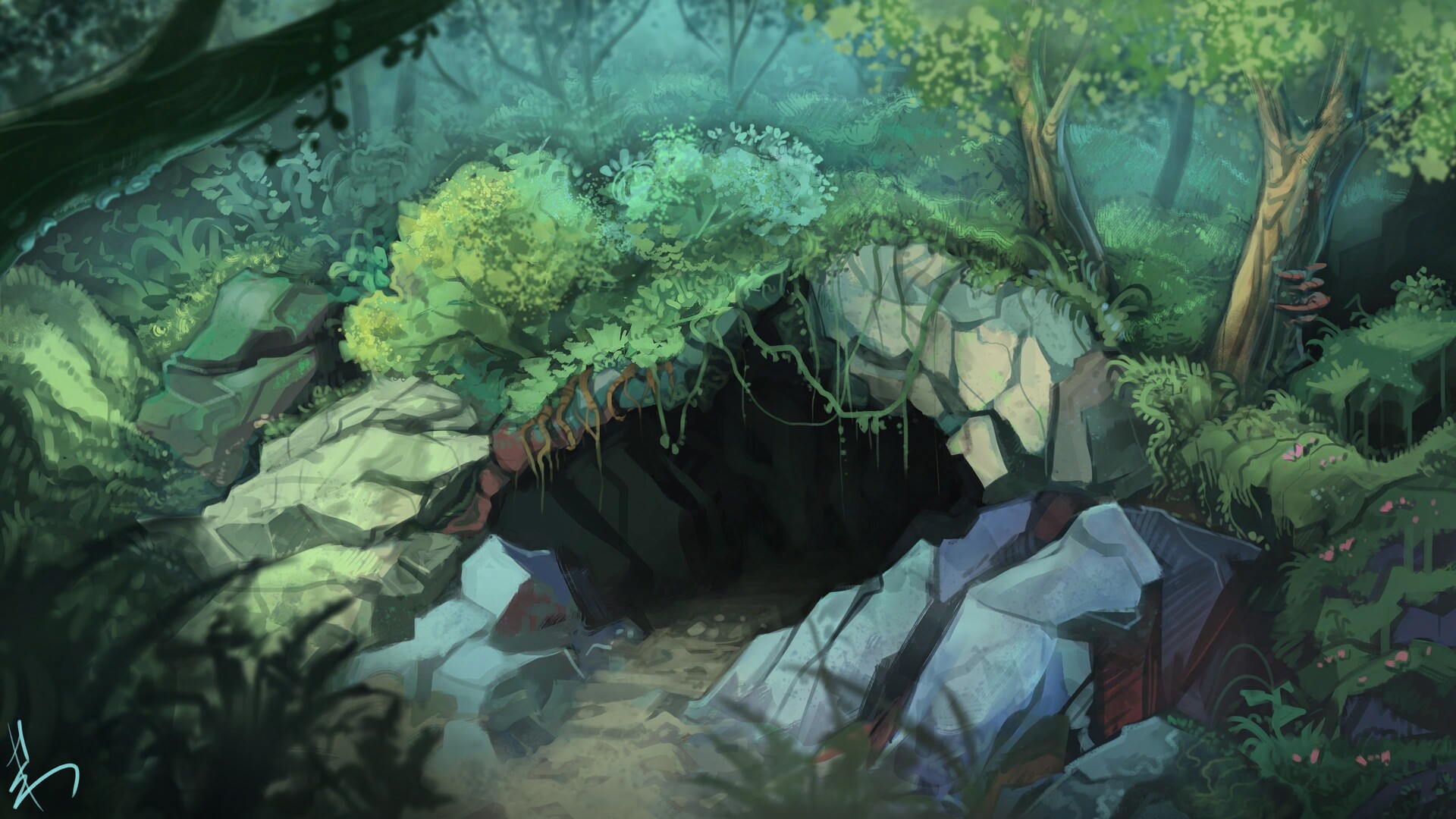 ArtStation - Forest cave