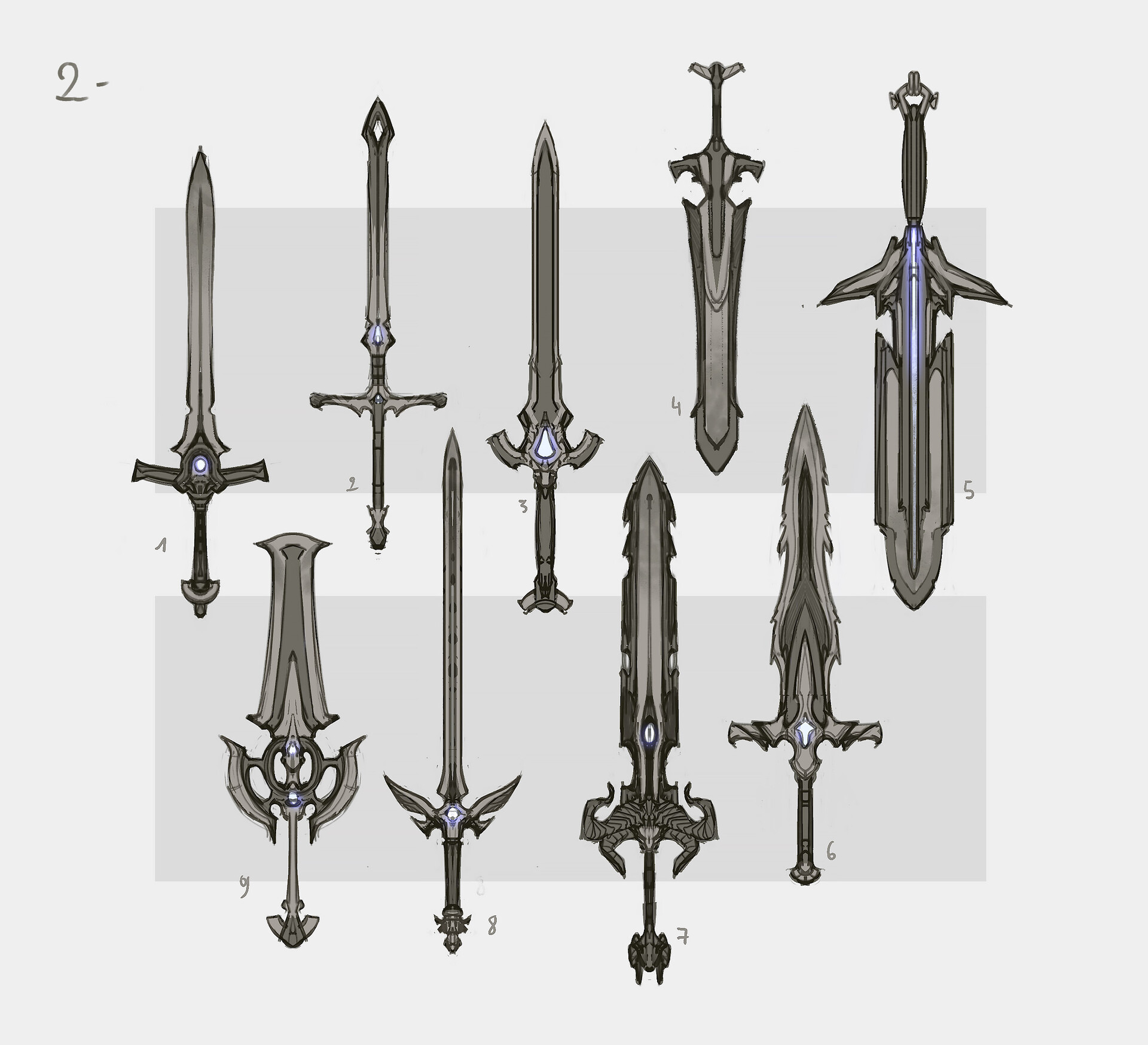 fantasy weapons drawing