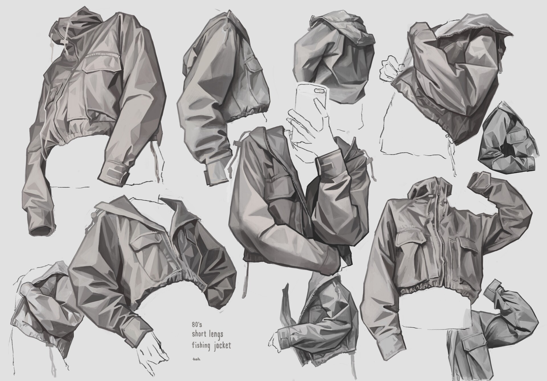 how to draw jacket folds
