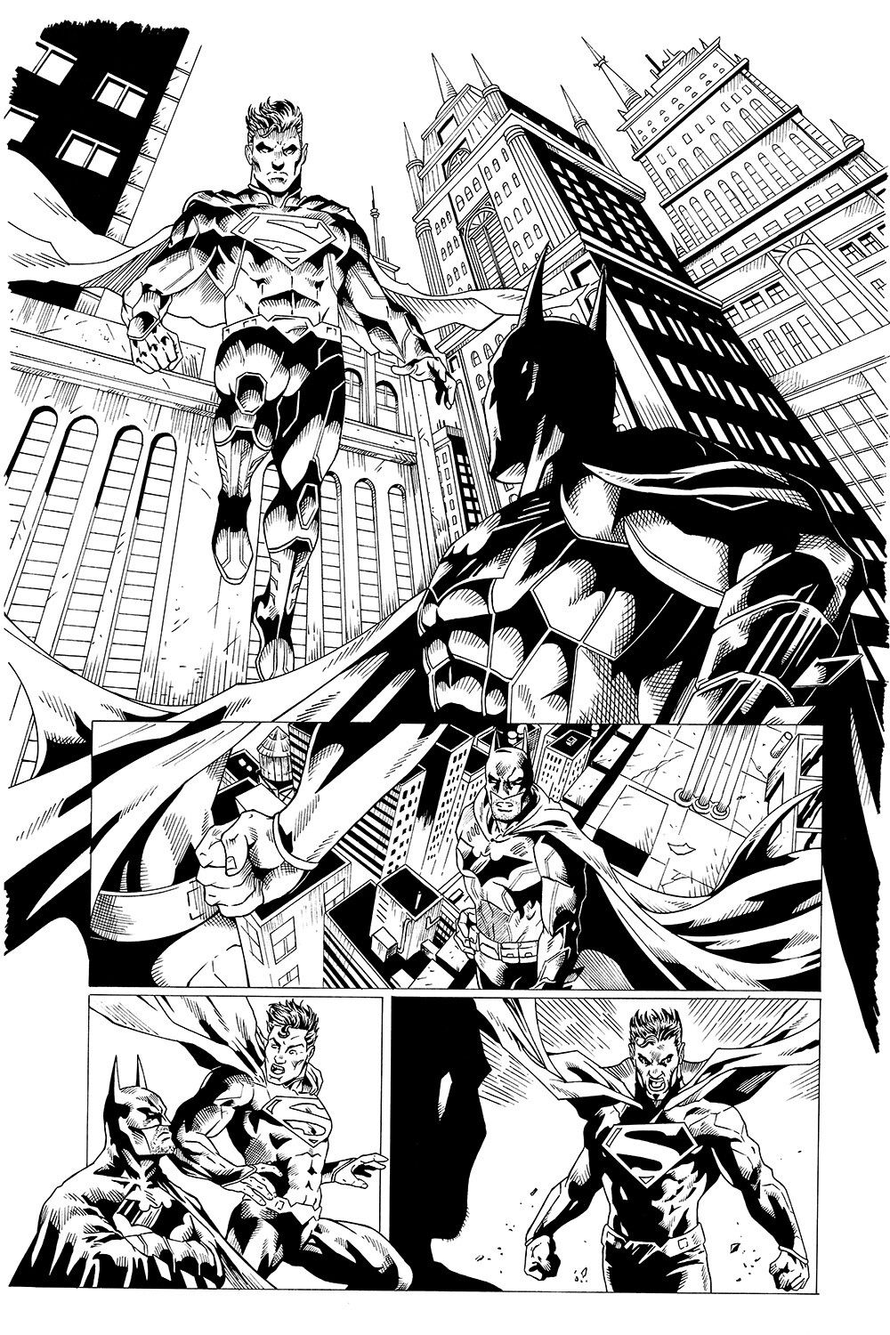 ArtStation - Sequential Inking Sample - Batman v Superman