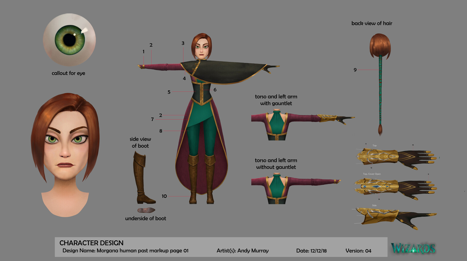 Andy Murray - Character Vis Dev for Tales of Arcadia: Wizards