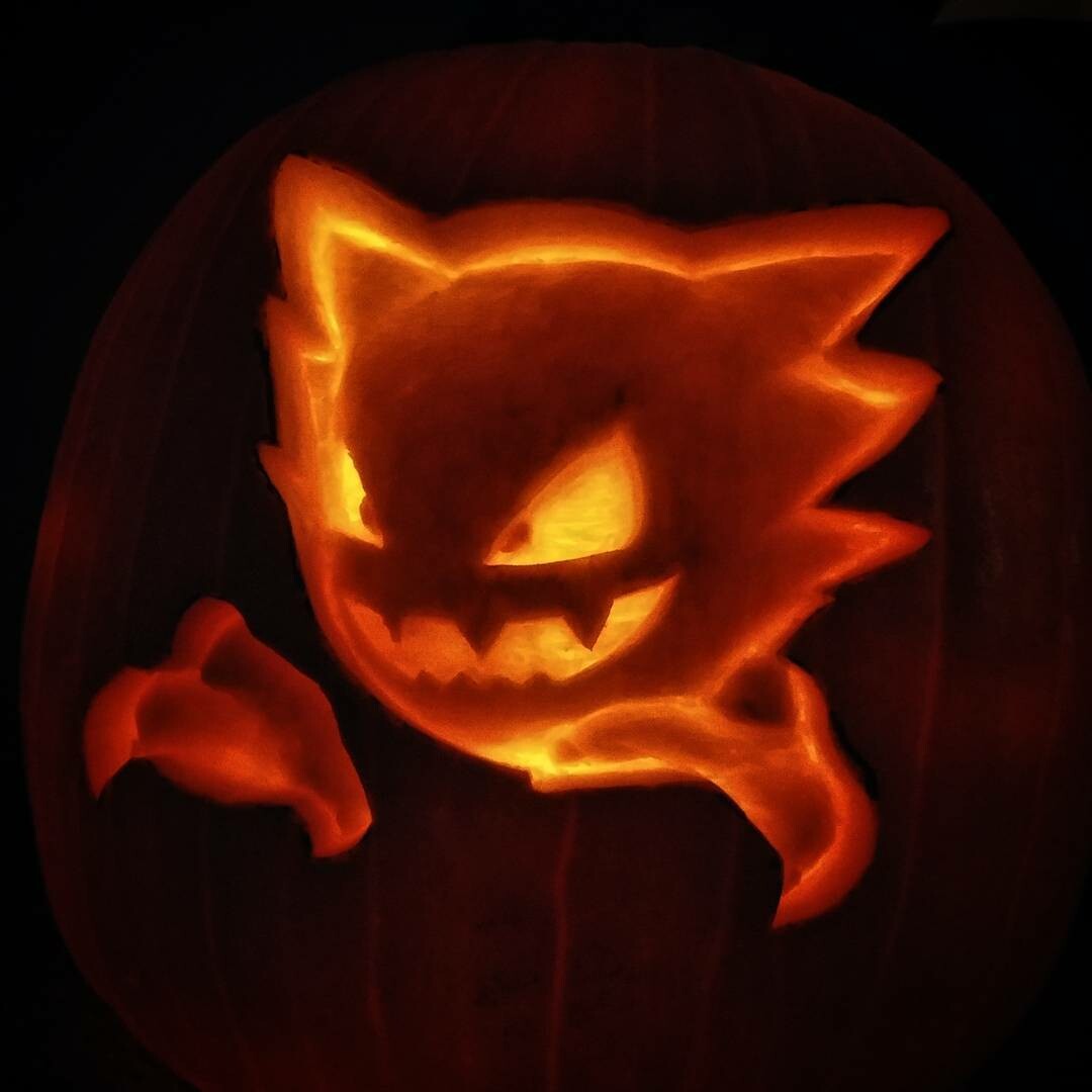 Gengar Pumpkin Stencil