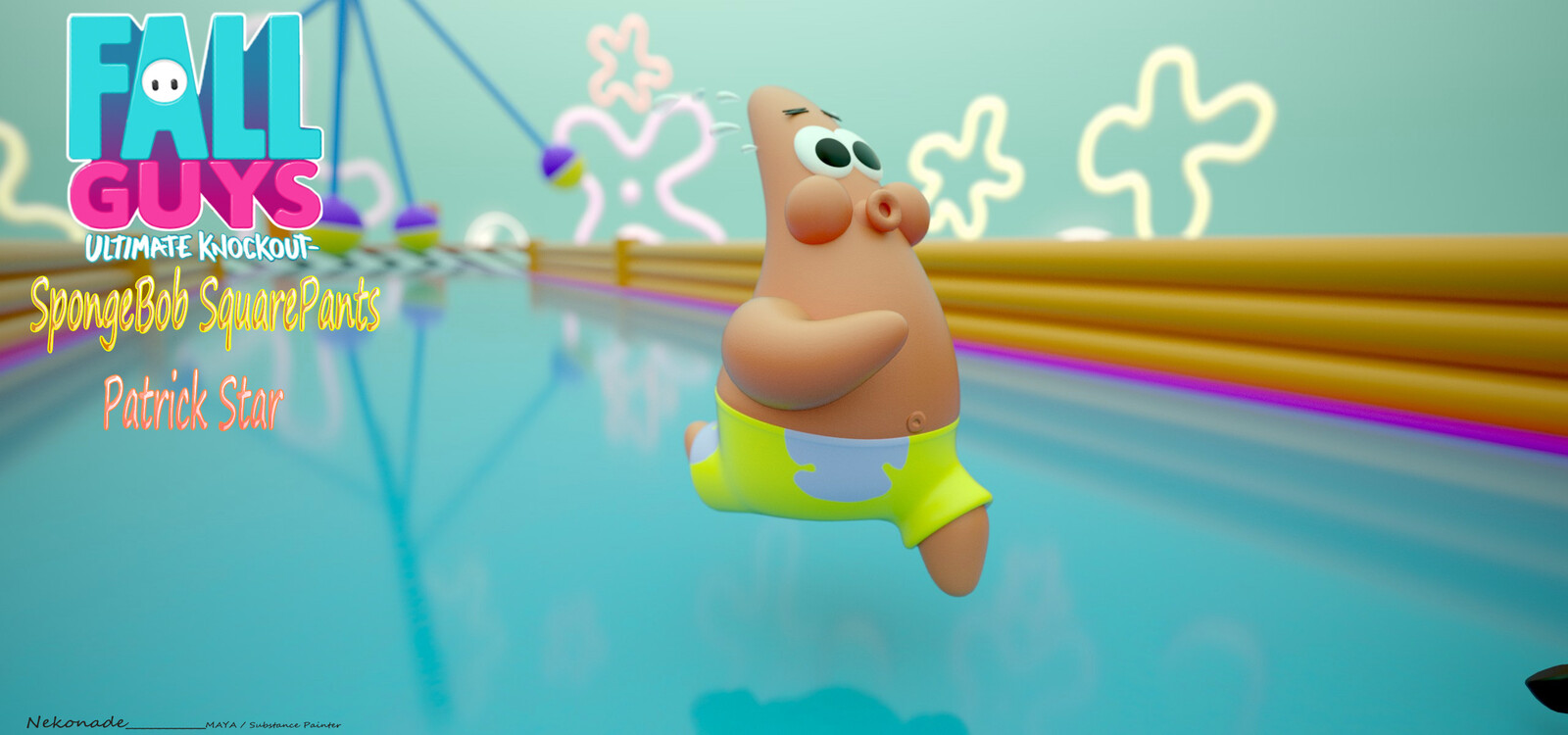 Nekonade . - SpongeBob SquarePants—Fall Guys: Ultimate Knockout