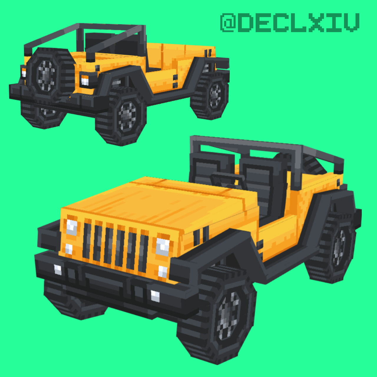 ArtStation - Yellow Jeep [ low-poly ]
