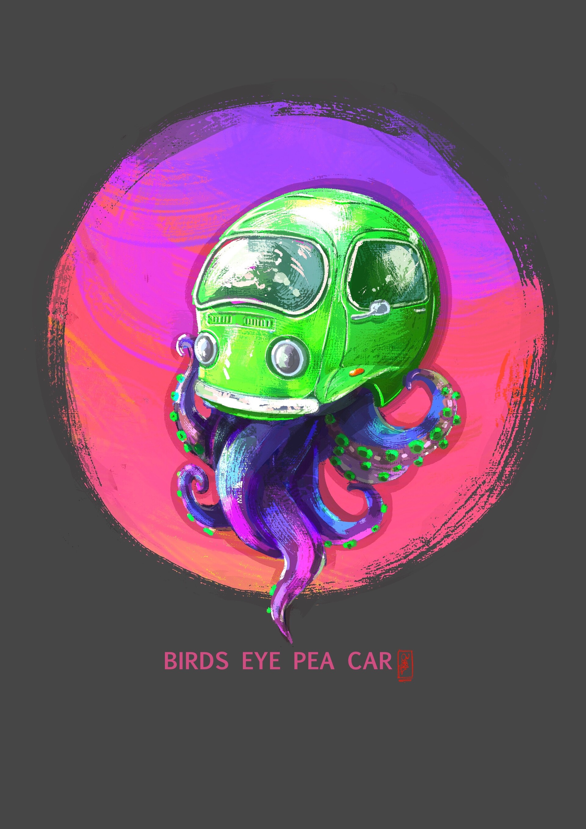 ArtStation - Birds eye pea car concept octopus body