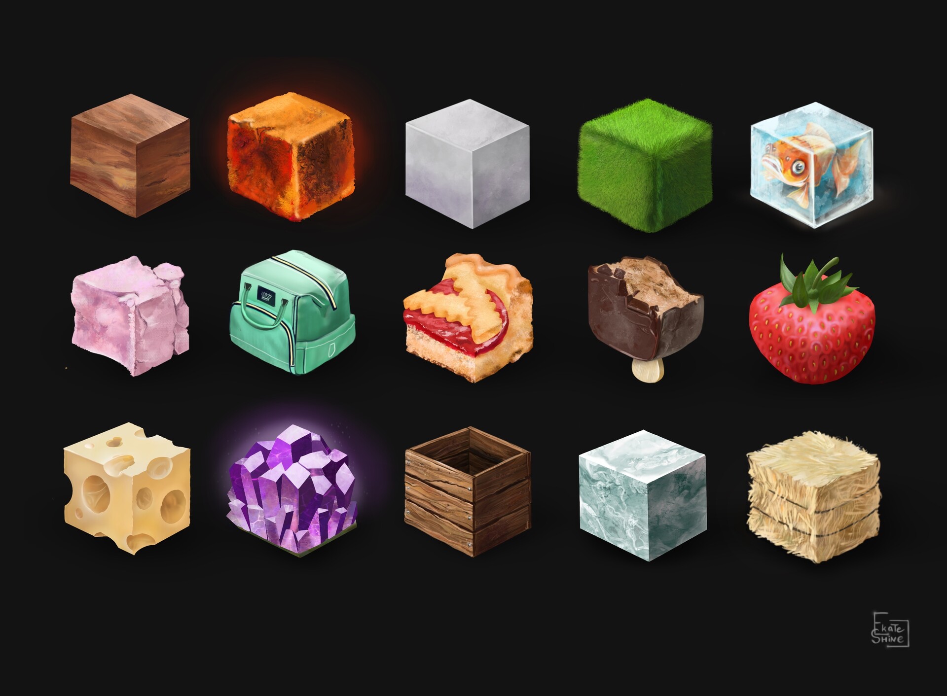 ArtStation - Cubes of different materials