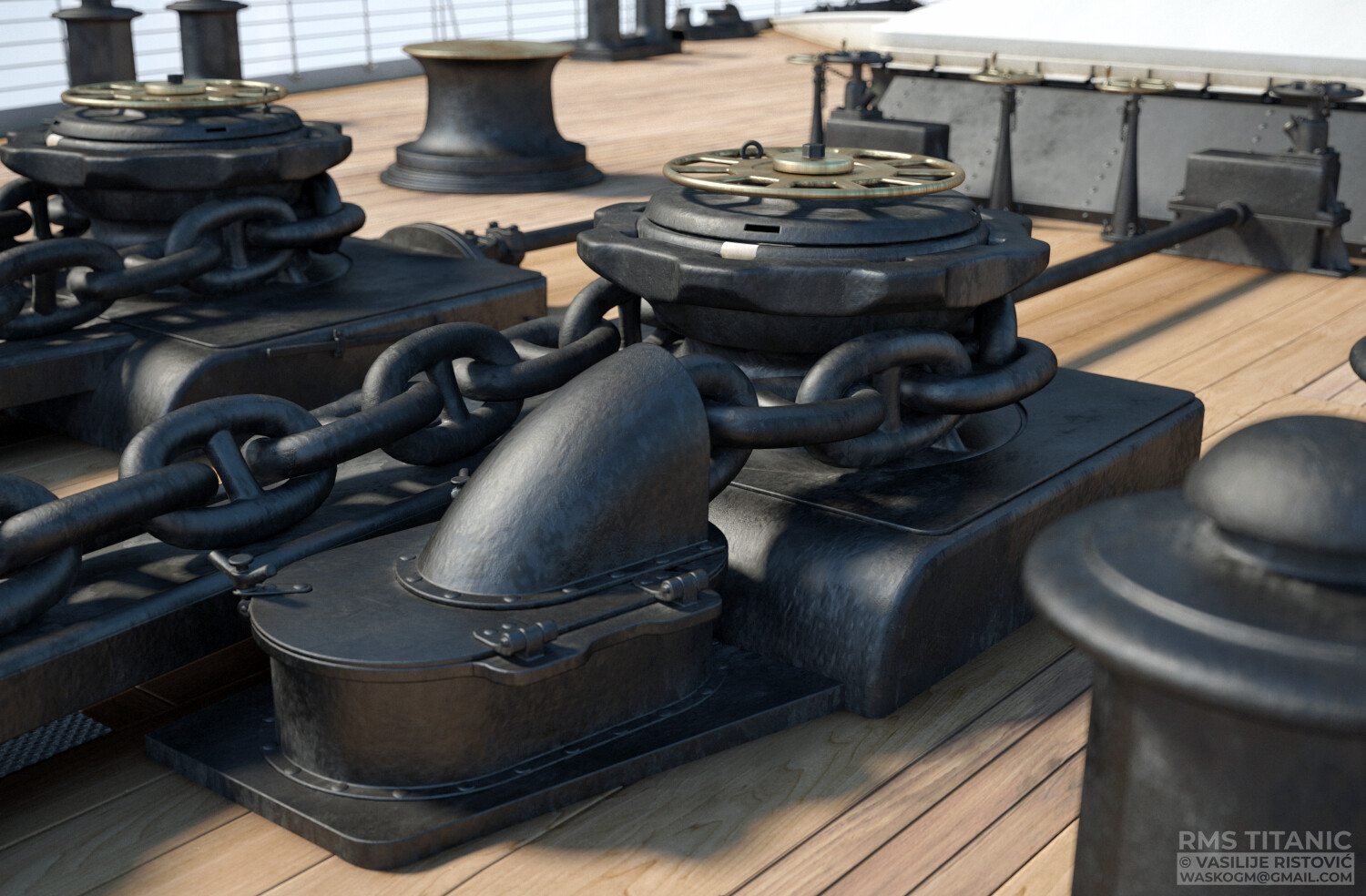 Vasilije Ristovic - RMS Titanic - Various Closeups of the bow area