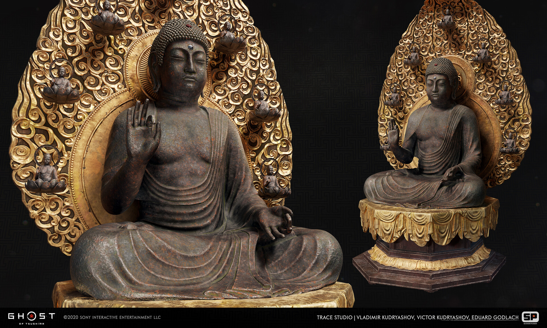 TRACE studio - In-game asset for Ghost of Tsushima: Buddha statue