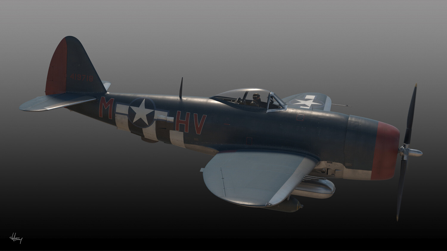 Hendrik Aviation Art - P-47D Thunderbolt "Pengie IV"