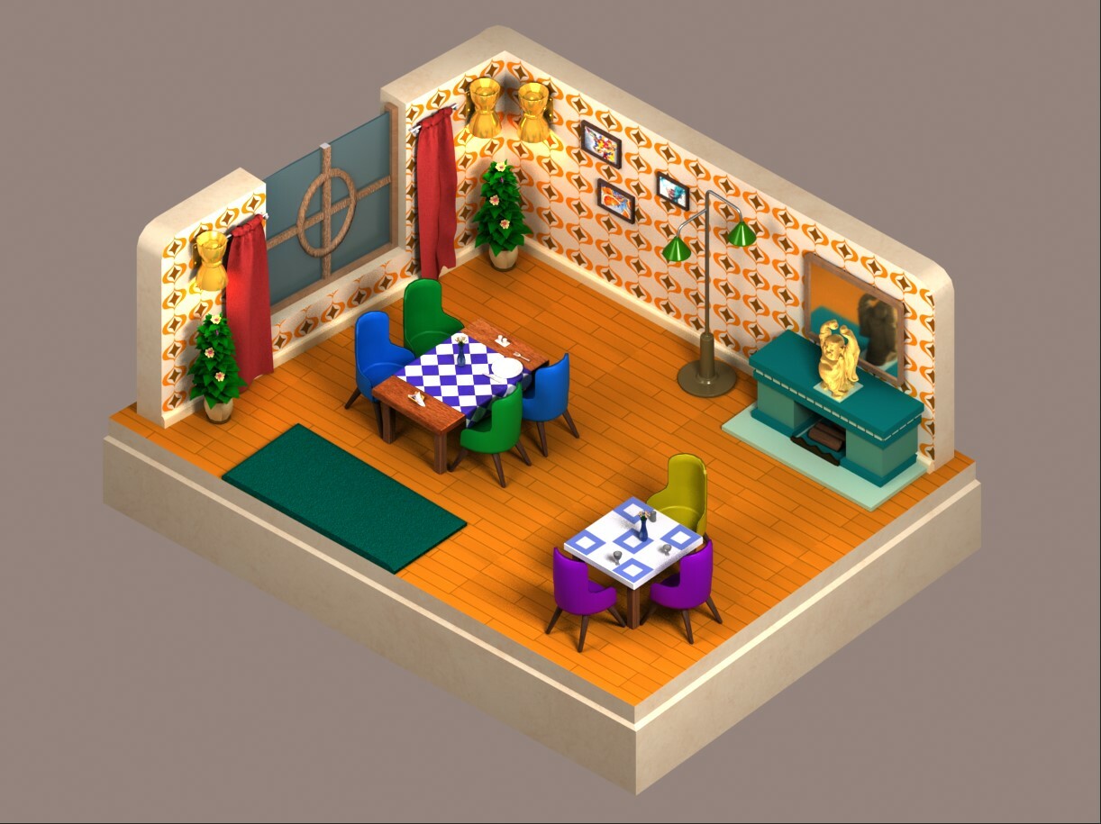 ArtStation - Isometric game ready interior