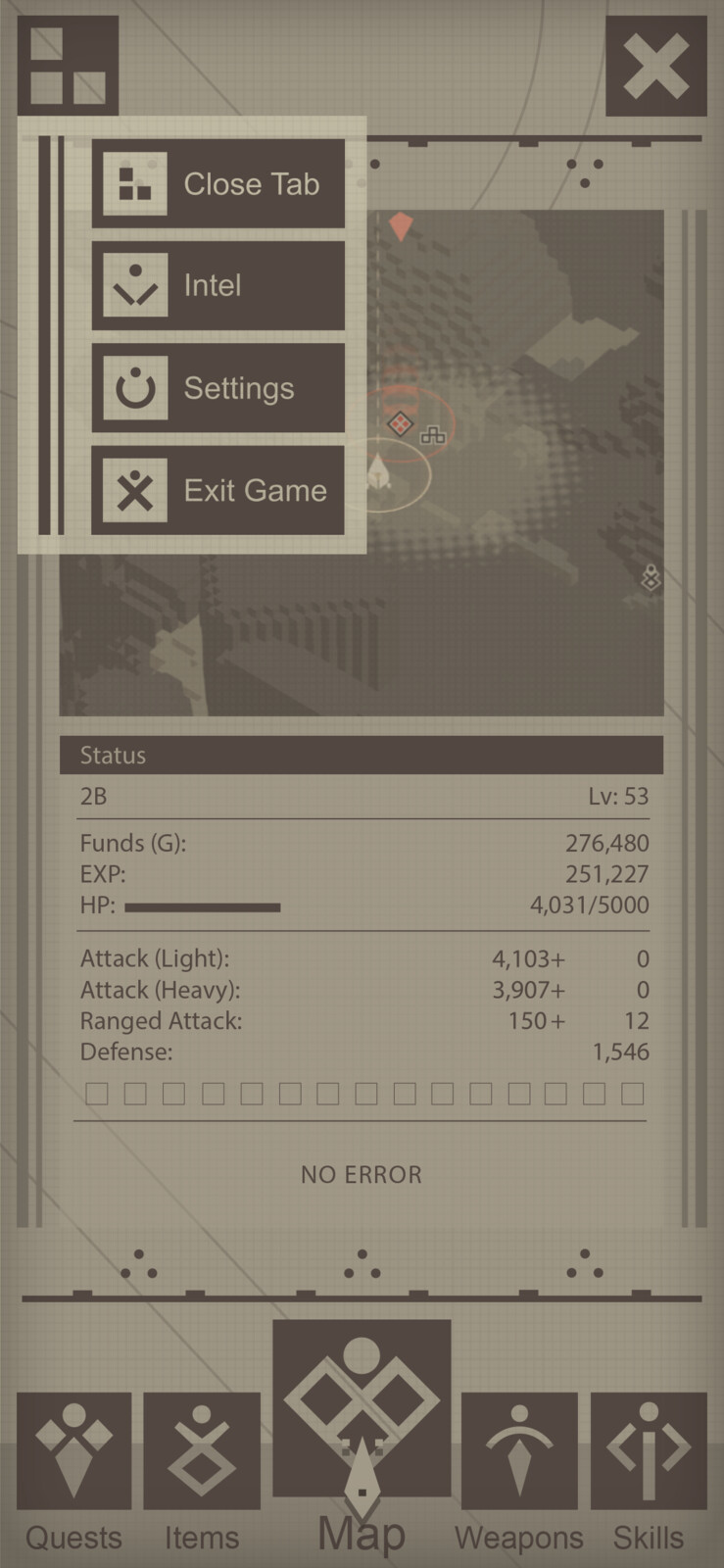 Beata Murane - NieR: Automata Mobile Port (Menu UI Concept)