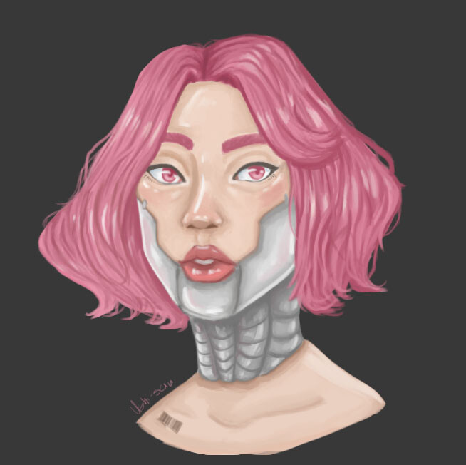 ArtStation - Cyber woman, portrait