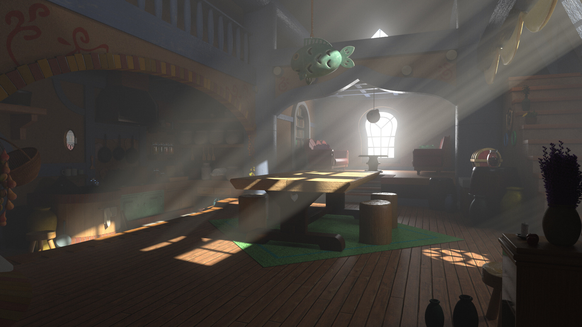 ArtStation - Princess Connect! Re:Dive guild house Full 3DCG