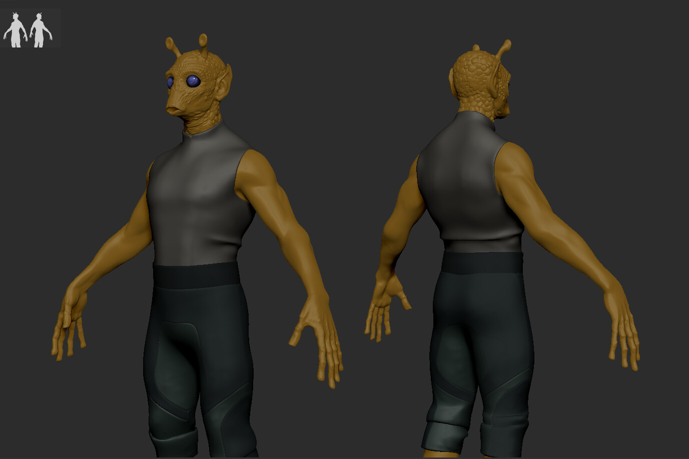 Santiago Gtz - Star Wars Rodian Character Fan Art - WIP