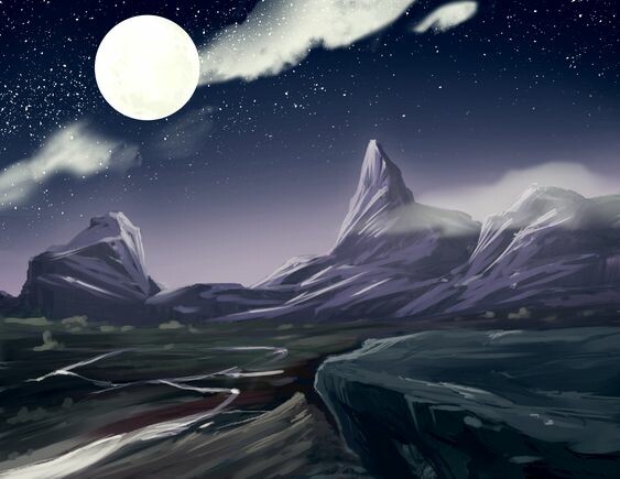 ArtStation - Moonlit sky