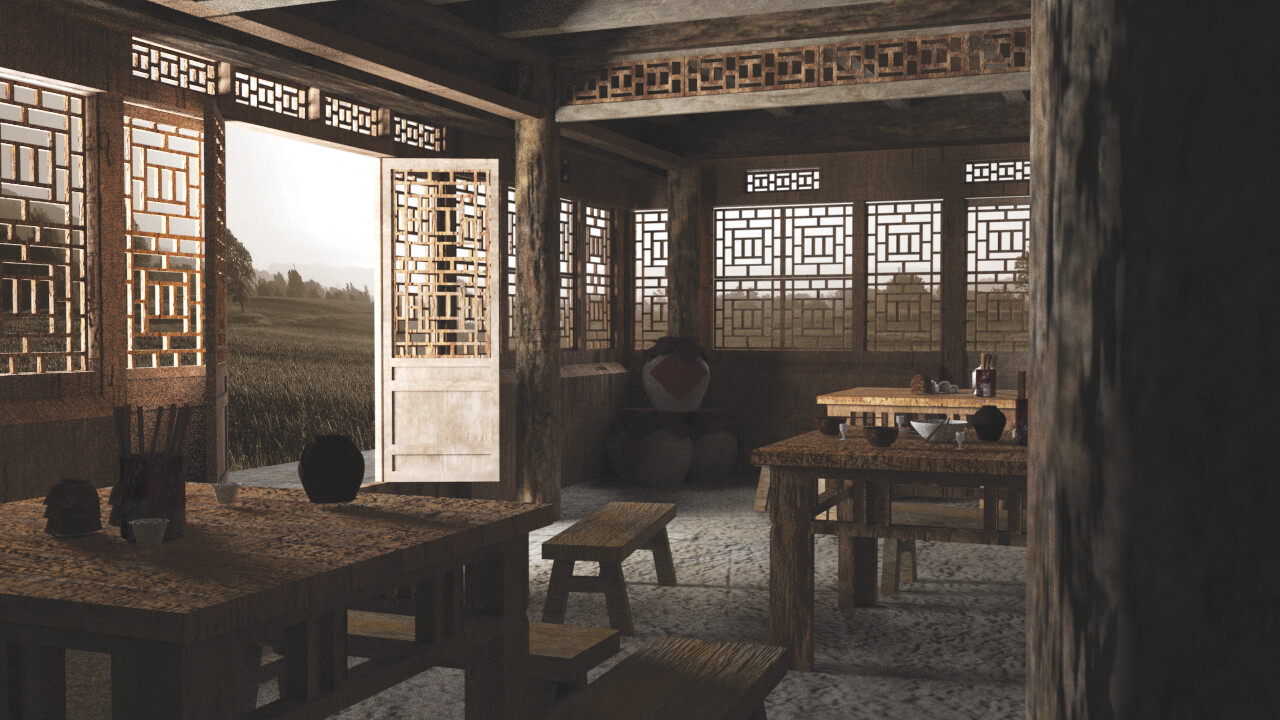 Ancient Chinese Inn 3d Ancient Chinese Architecture 3D Sticker Scenes,